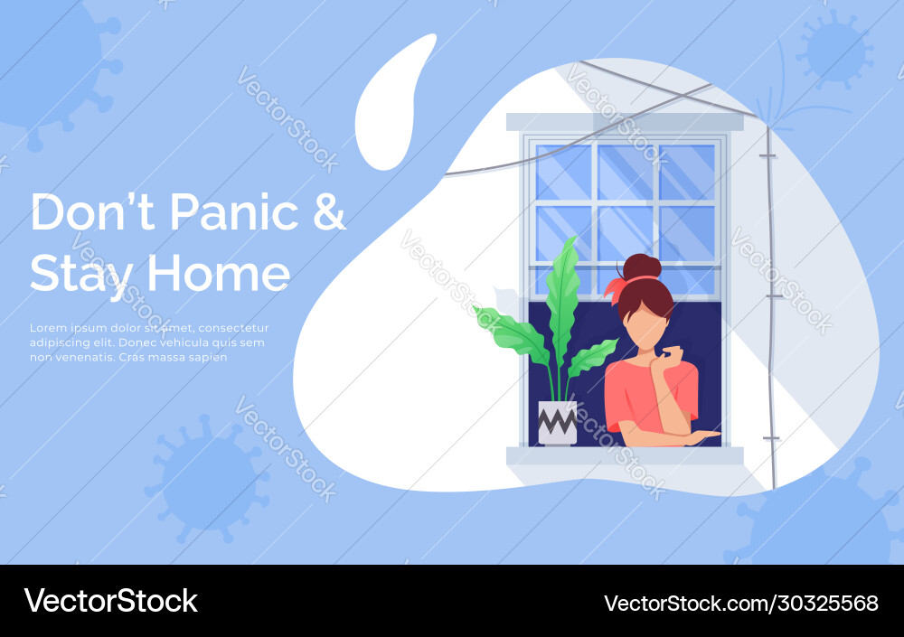 Quarantine and self isolation concept girl Vector Image