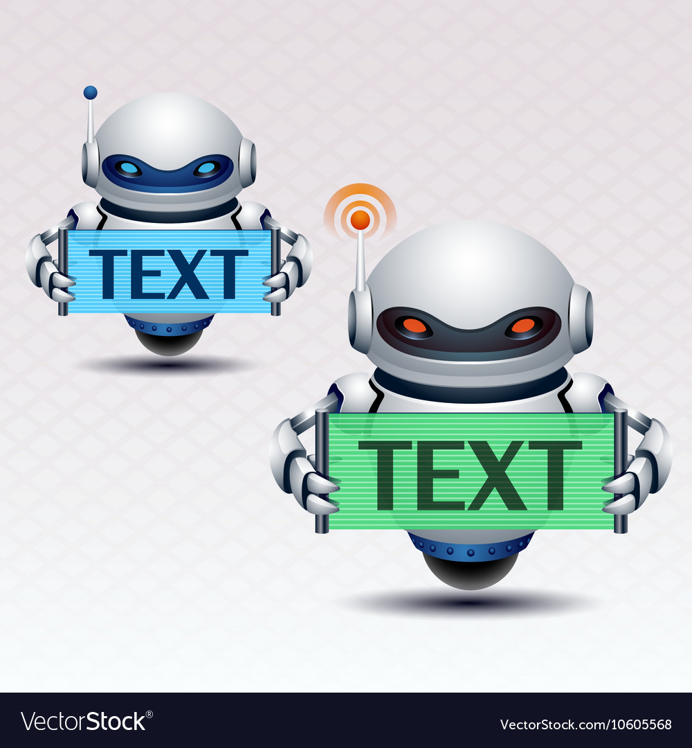 Robot and banner Royalty Free Vector Image - VectorStock