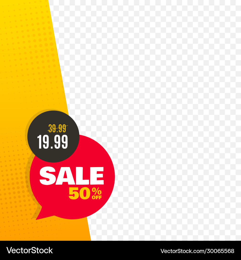 Sale banner frame with price tag Royalty Free Vector Image