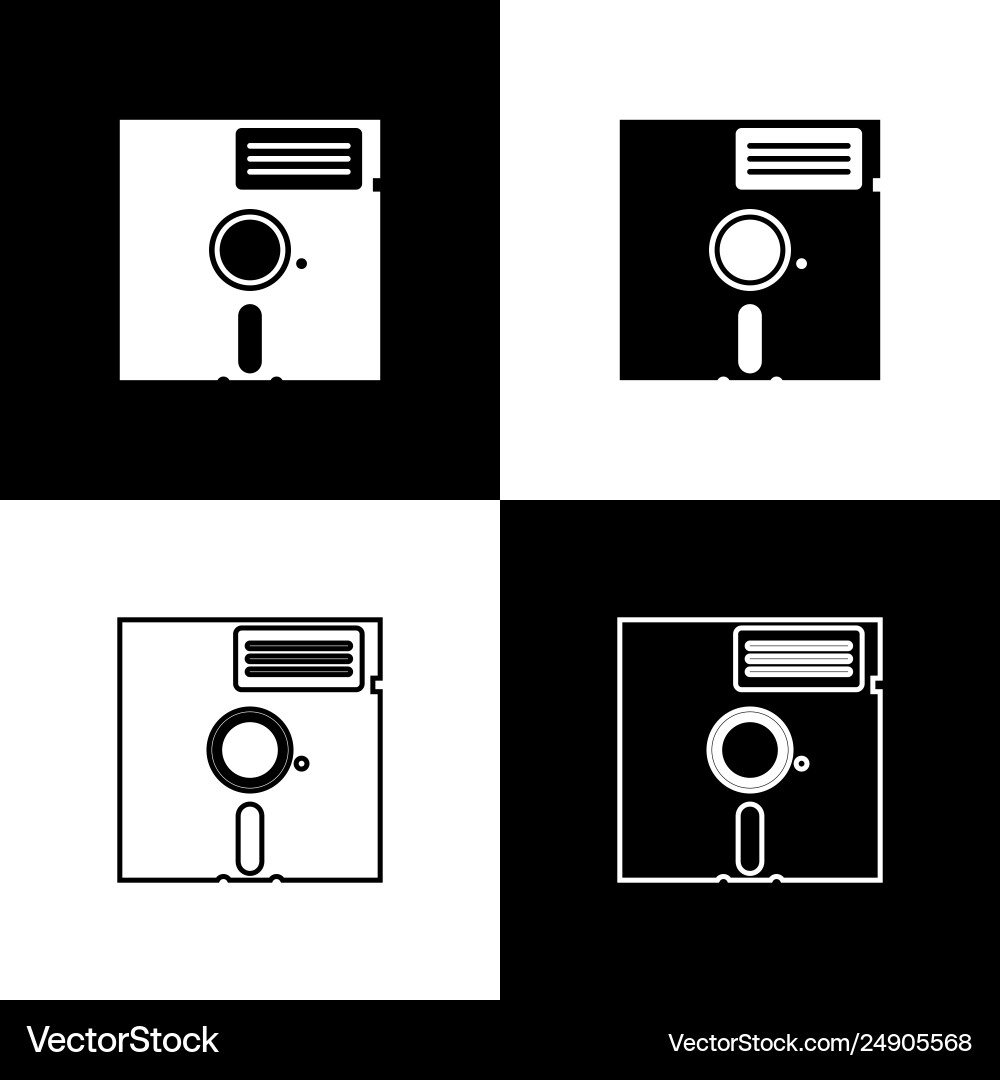Set floppy disk in 525-inch icons isolated Vector Image