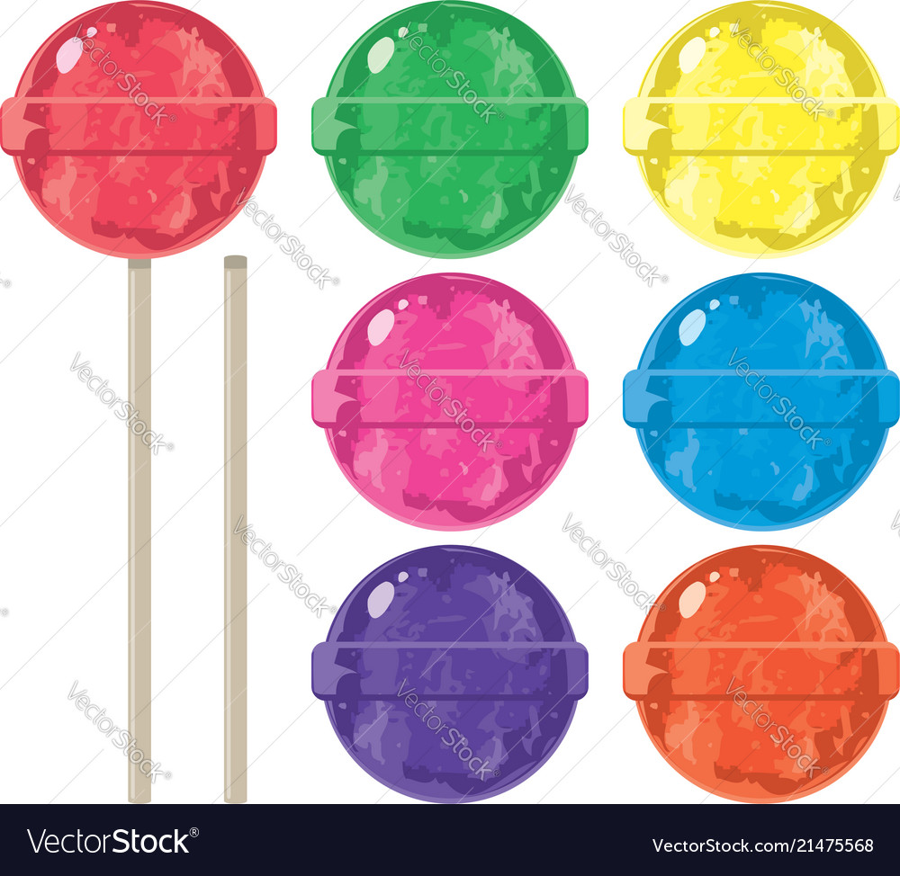 Set of colorful lollipops Royalty Free Vector Image