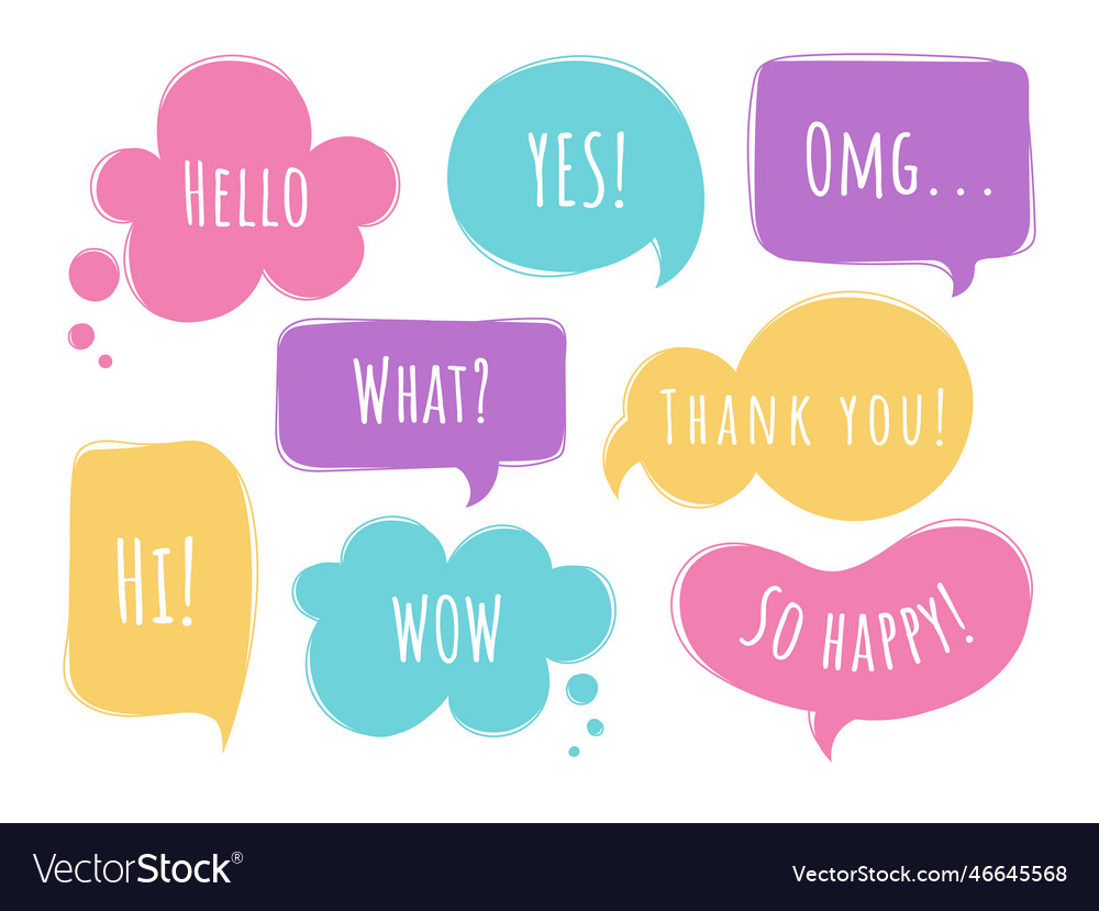 Speech bubbles set Royalty Free Vector Image - VectorStock