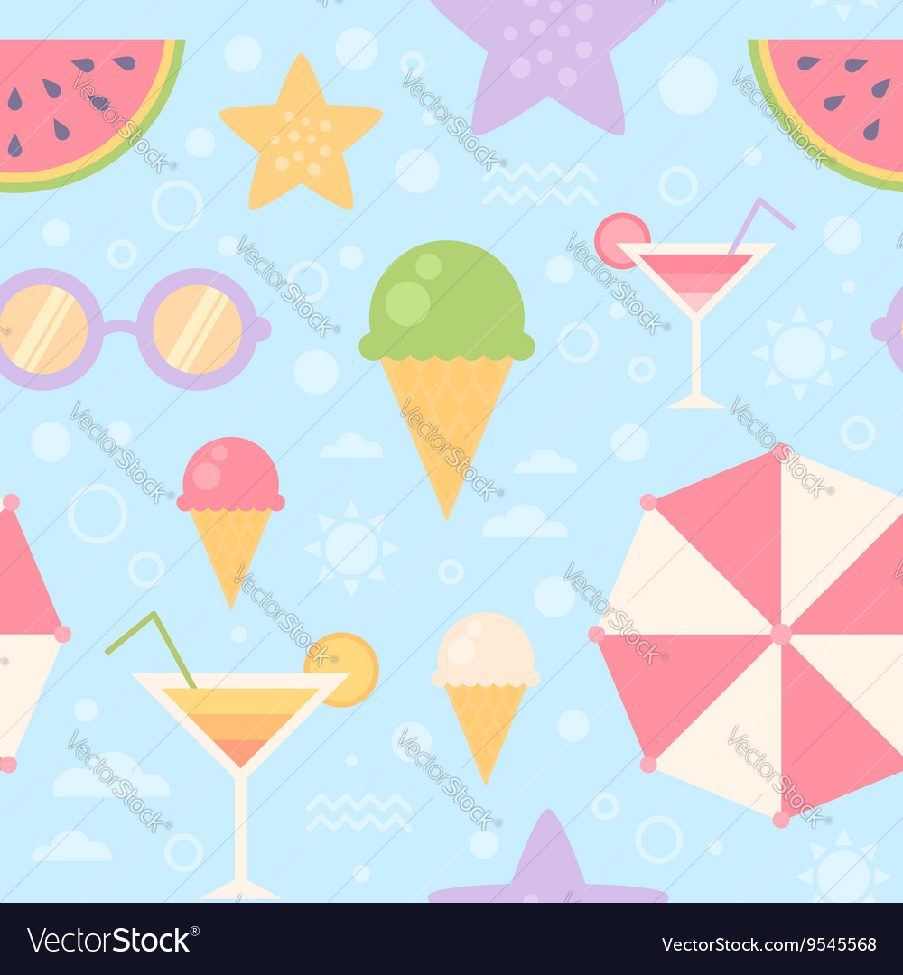 Summer seamless pattern Royalty Free Vector Image