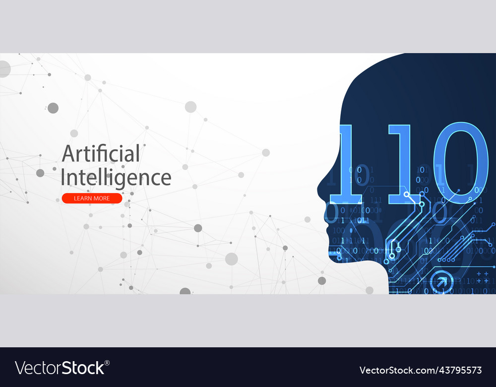 Artificial intelligence technical background Vector Image