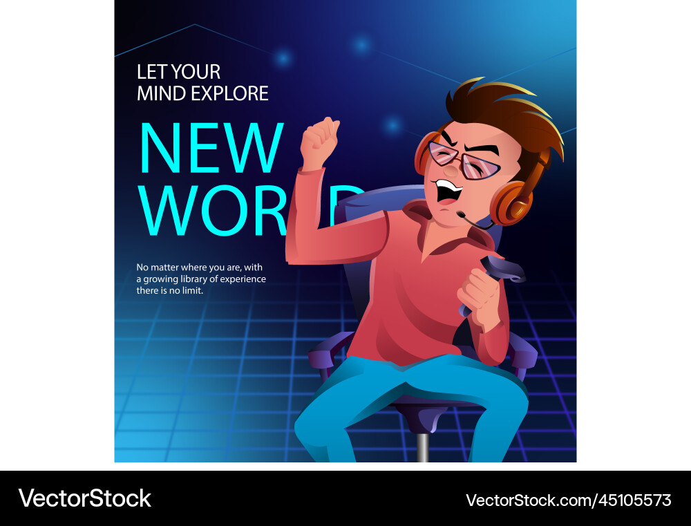 Banner design of let your mind explore Royalty Free Vector