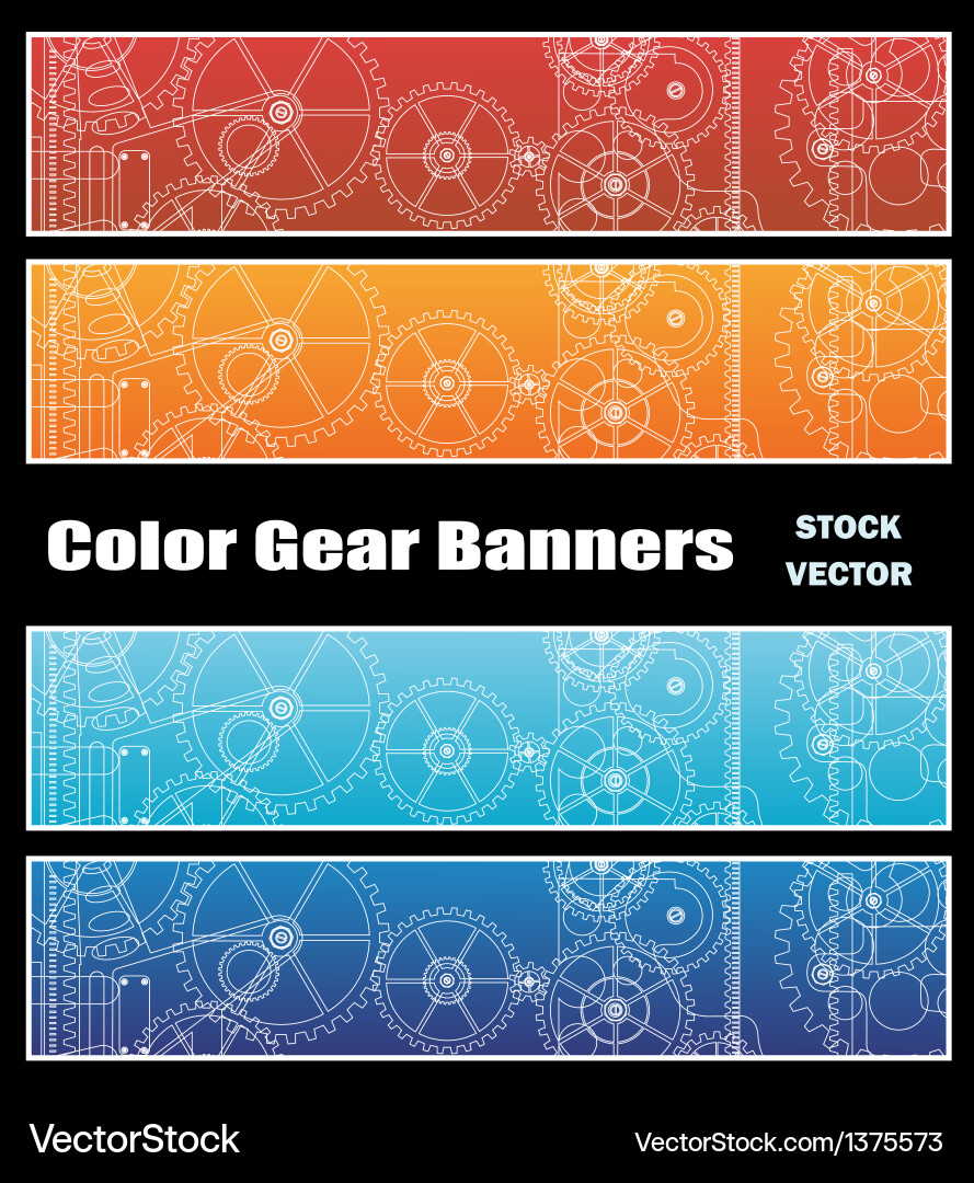 Banners with gears Royalty Free Vector Image - VectorStock