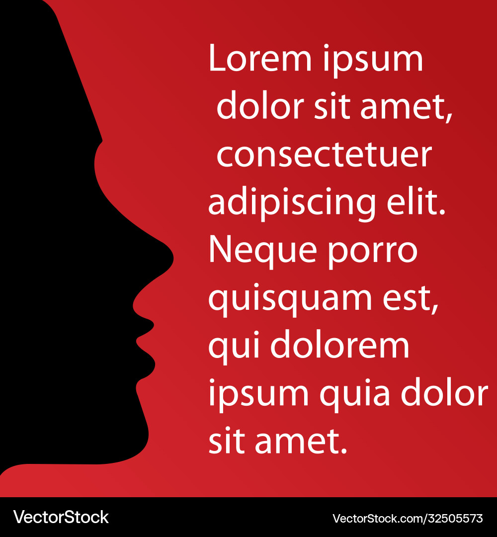 Black female profile silhouette speaking letters Vector Image