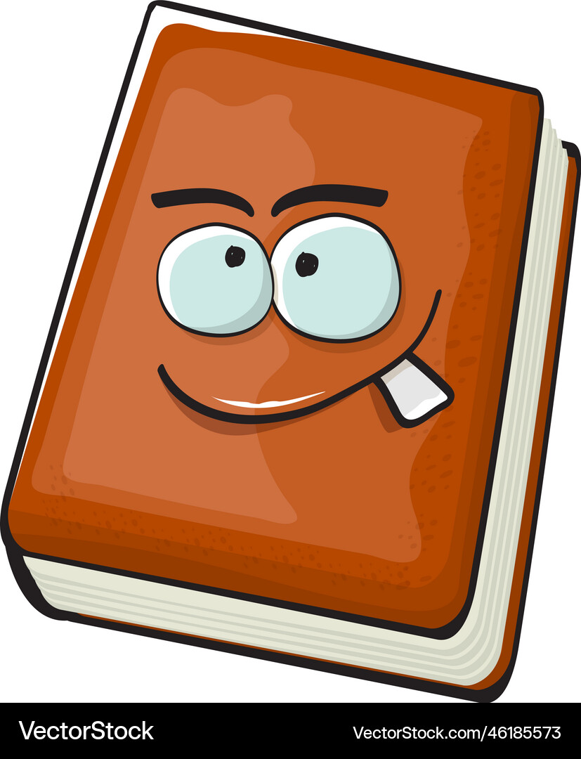 Book character cartoon brown paper Royalty Free Vector Image