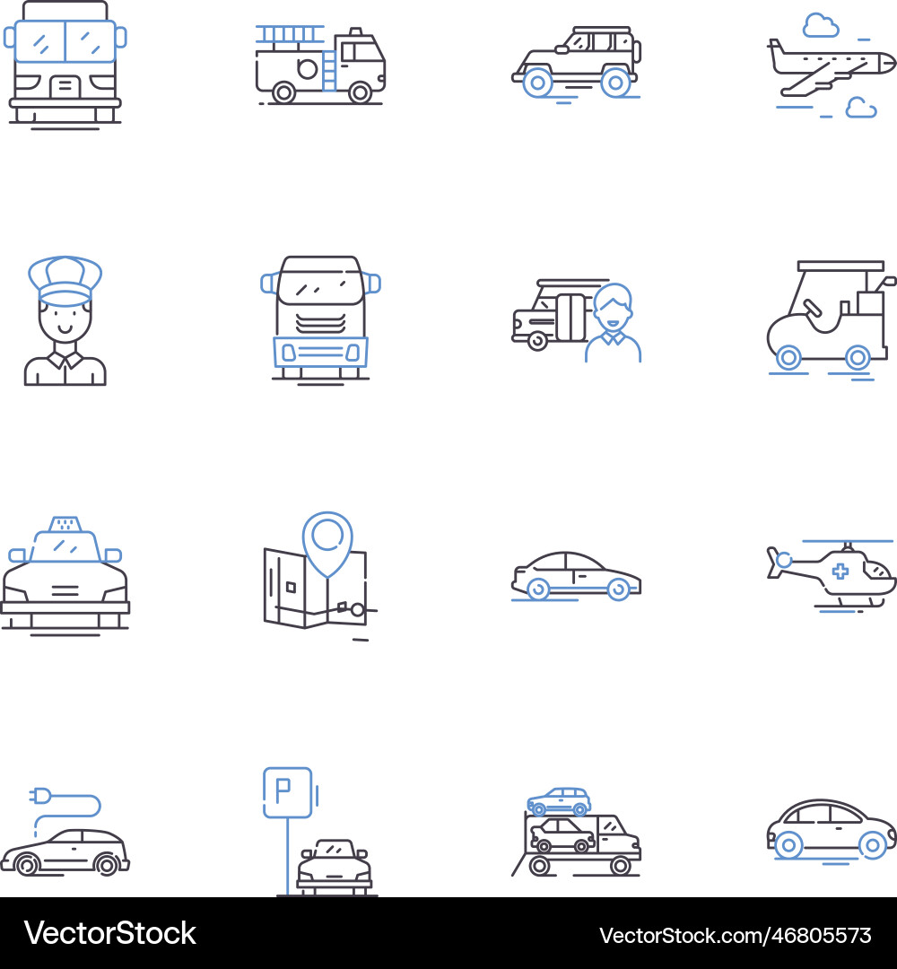 Delivery line icons collection shipment Royalty Free Vector
