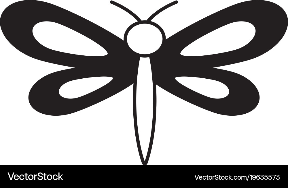 Dragonfly insect spring season pictograph Vector Image