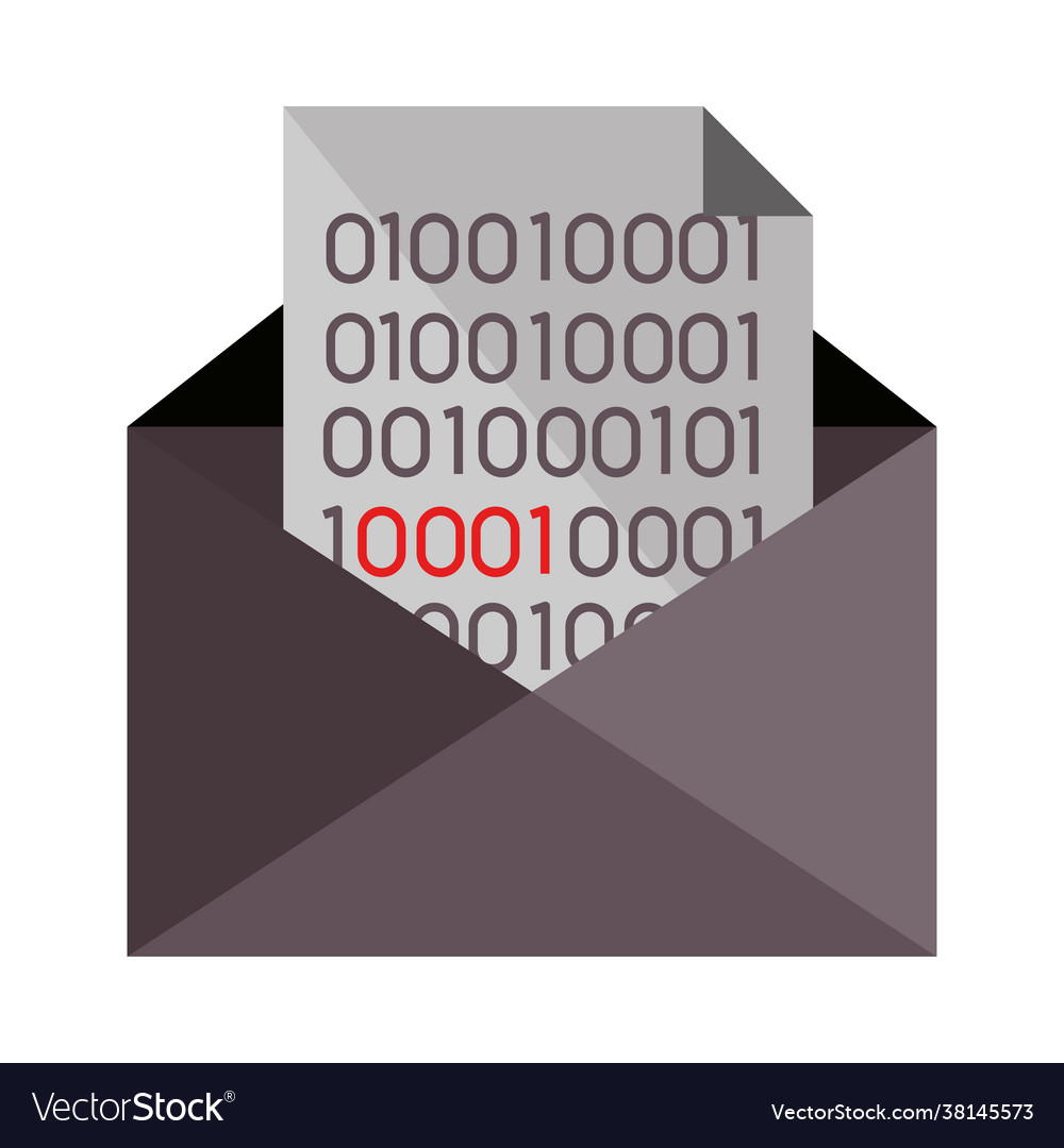 Envelope binary code Royalty Free Vector Image