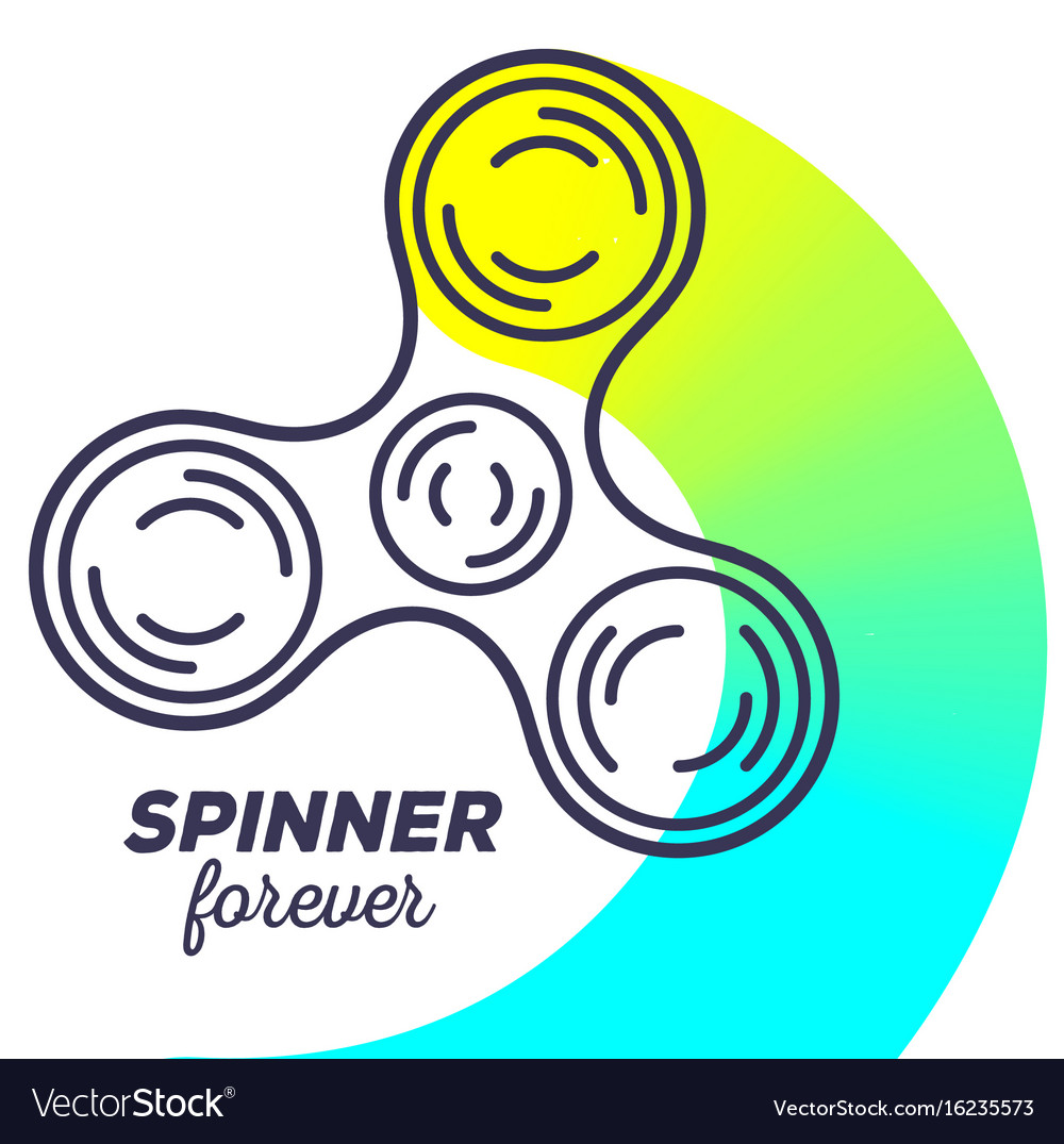 Fidget spinner with colorful trace of rotation Vector Image