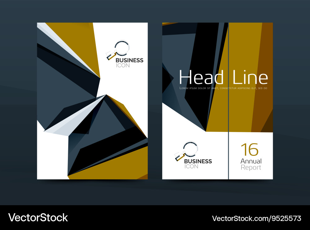 Geometric a4 front page business annual report Vector Image
