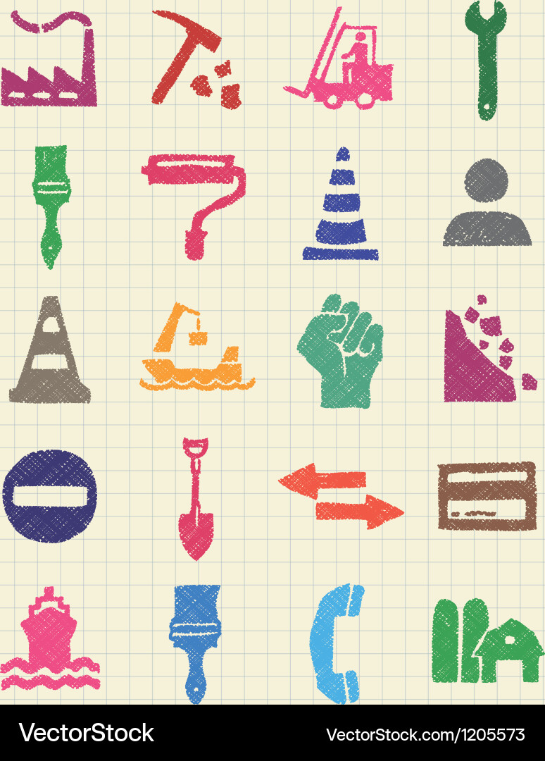 Industrial work and repair web icons set Vector Image