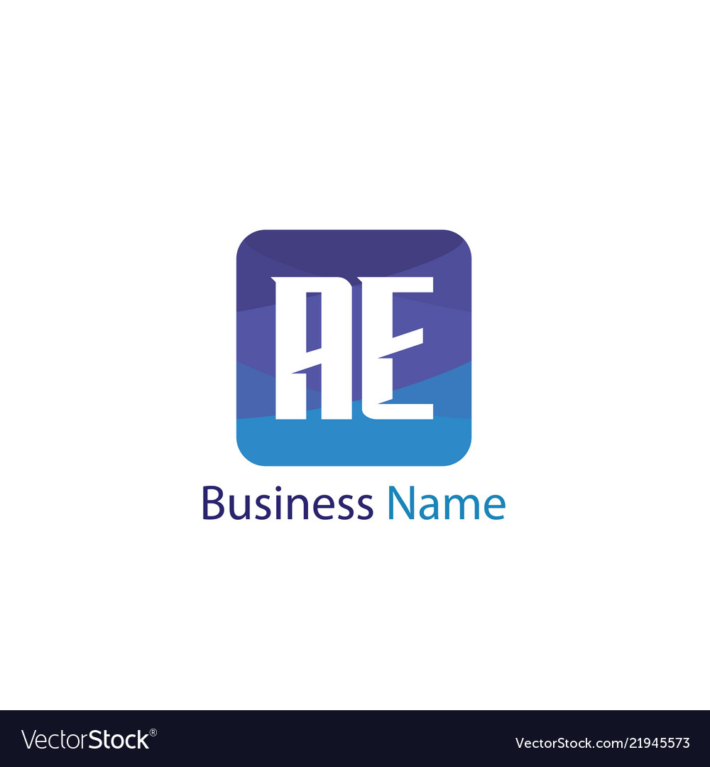 Initial letter ae logo template design Royalty Free Vector