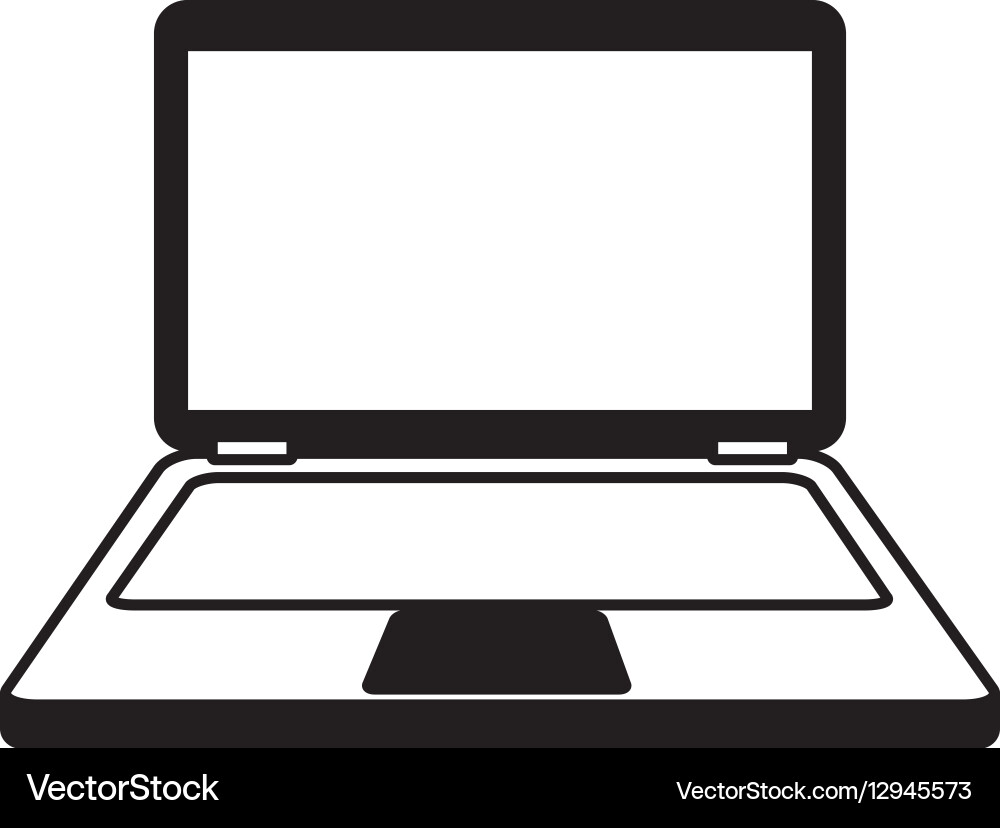 Laptop computer isolated icon Royalty Free Vector Image