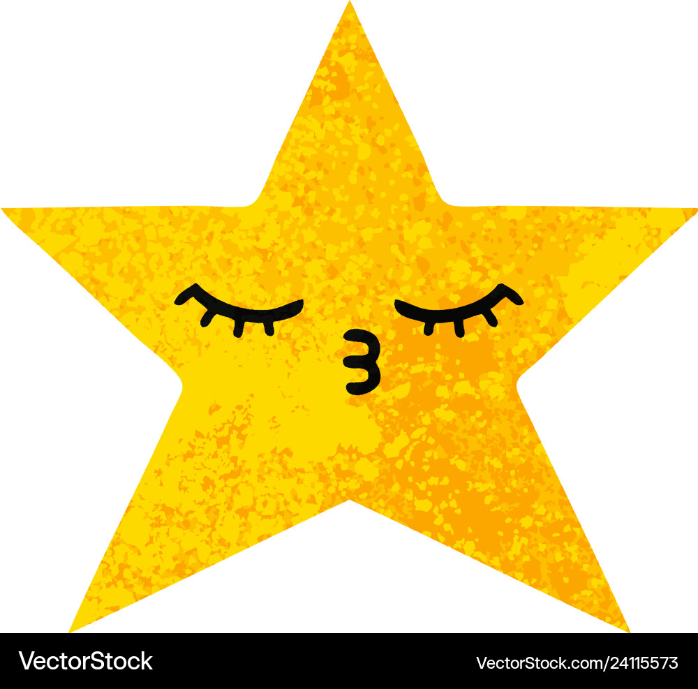Retro style cartoon gold star Royalty Free Vector Image