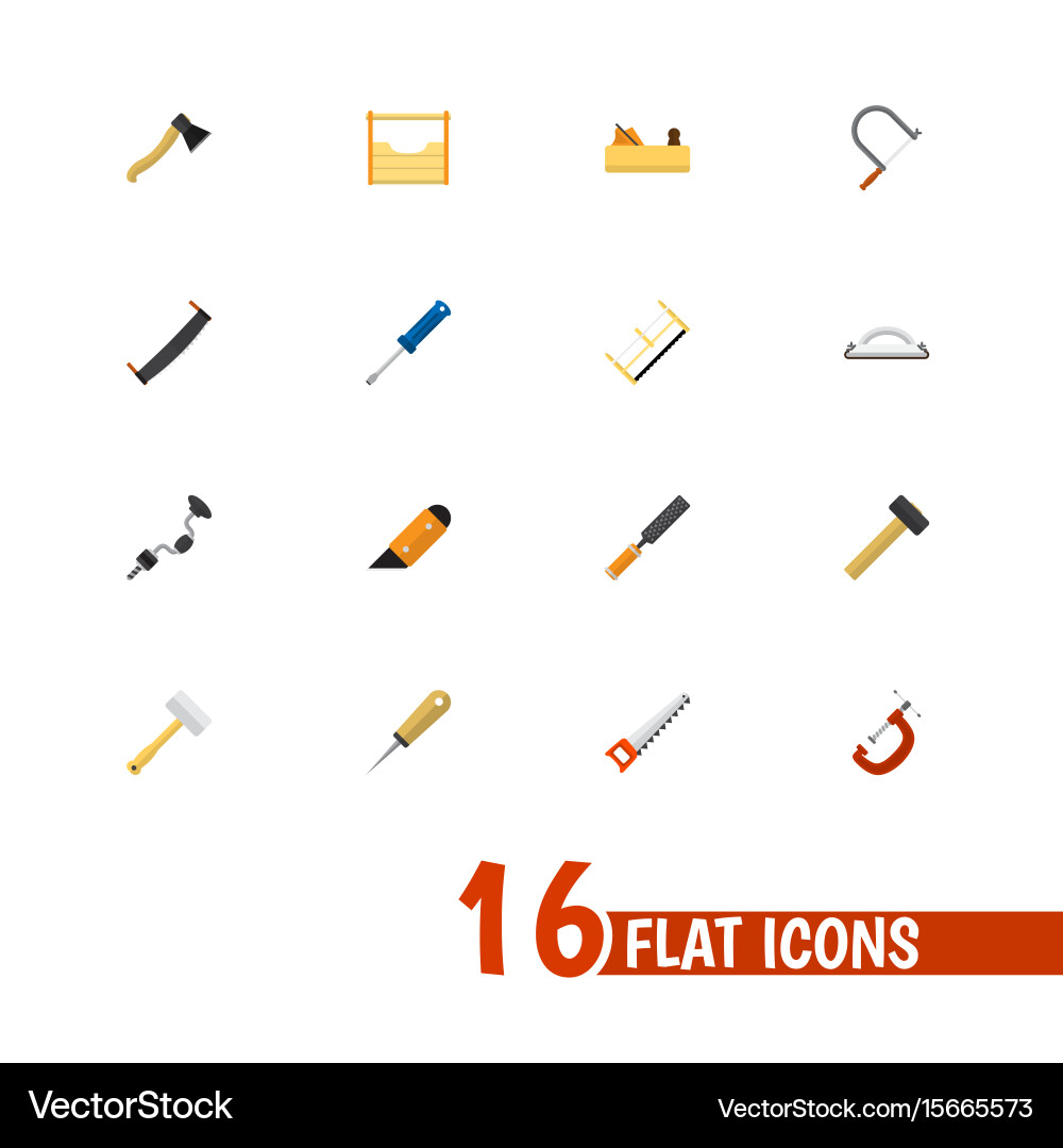 Set of 16 editable apparatus icons includes Vector Image