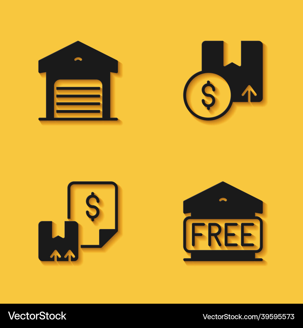 Set warehouse free storage waybill and carton Vector Image