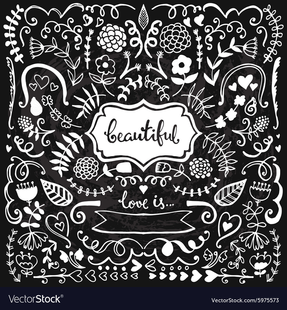 Sketch elements set Royalty Free Vector Image - VectorStock