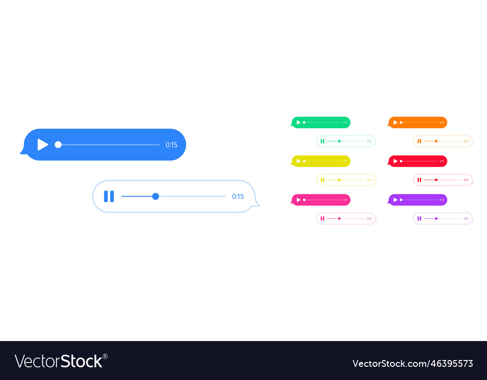 Voice message bubbles audio chat or messenger Vector Image