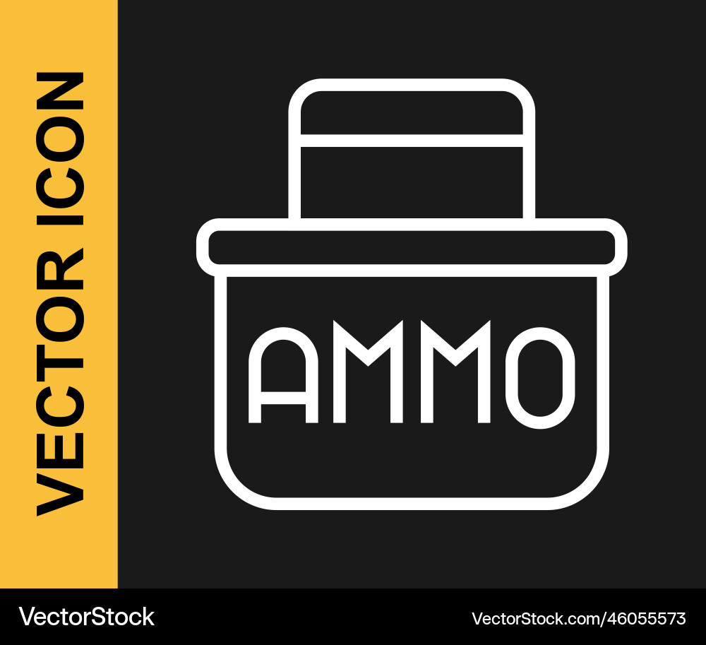 White line military ammunition box with some ammo Vector Image