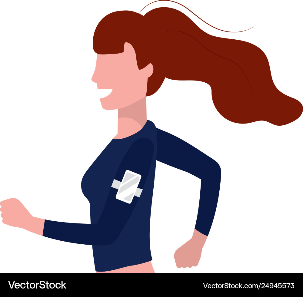 Woman running portrait Royalty Free Vector Image