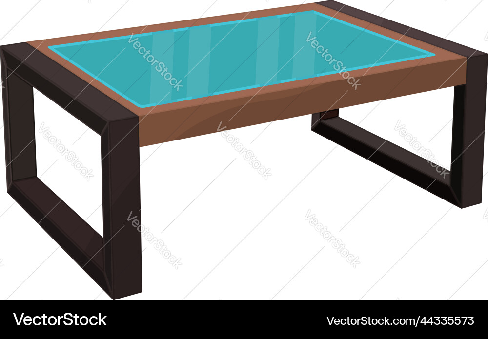 Wooden glass table on a white background Vector Image