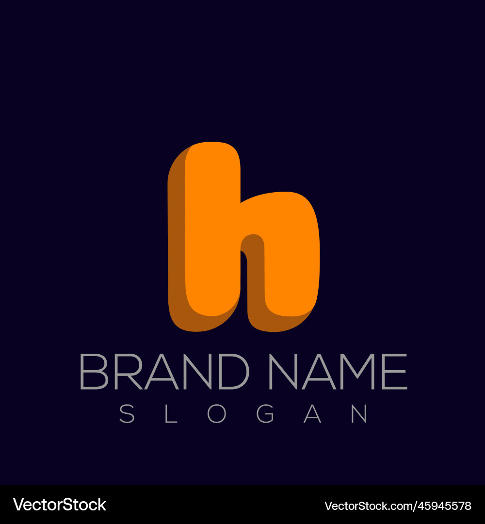 3d h logo - premium h letter logo design Vector Image