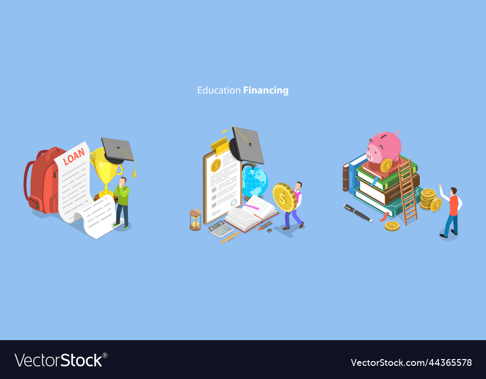 3d isometric flat conceptual Royalty Free Vector Image
