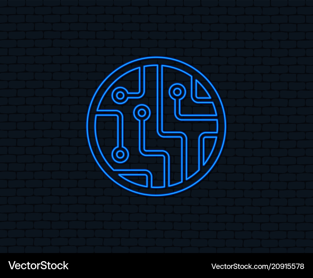 Circuit board sign icon technology symbol Vector Image