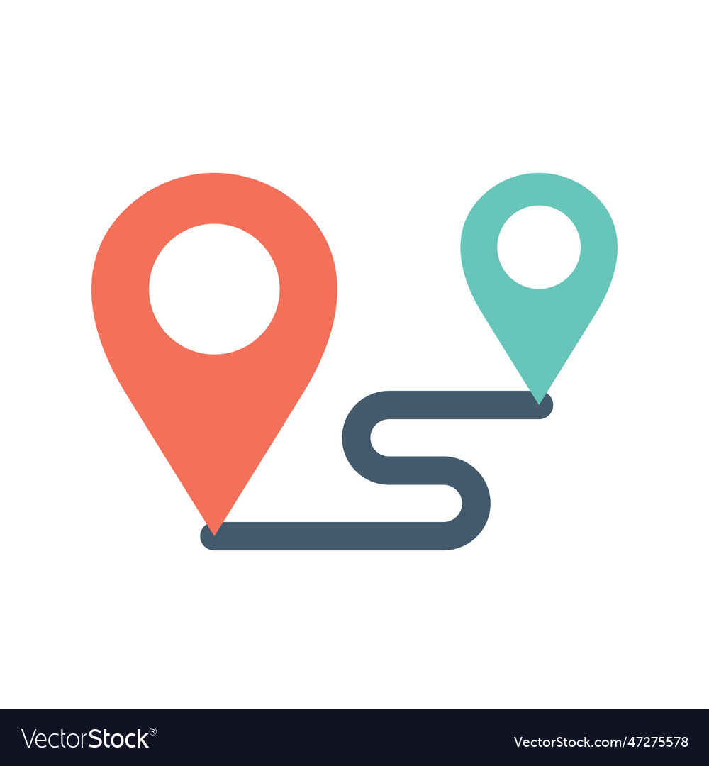 Distance icon location road route gps Royalty Free Vector