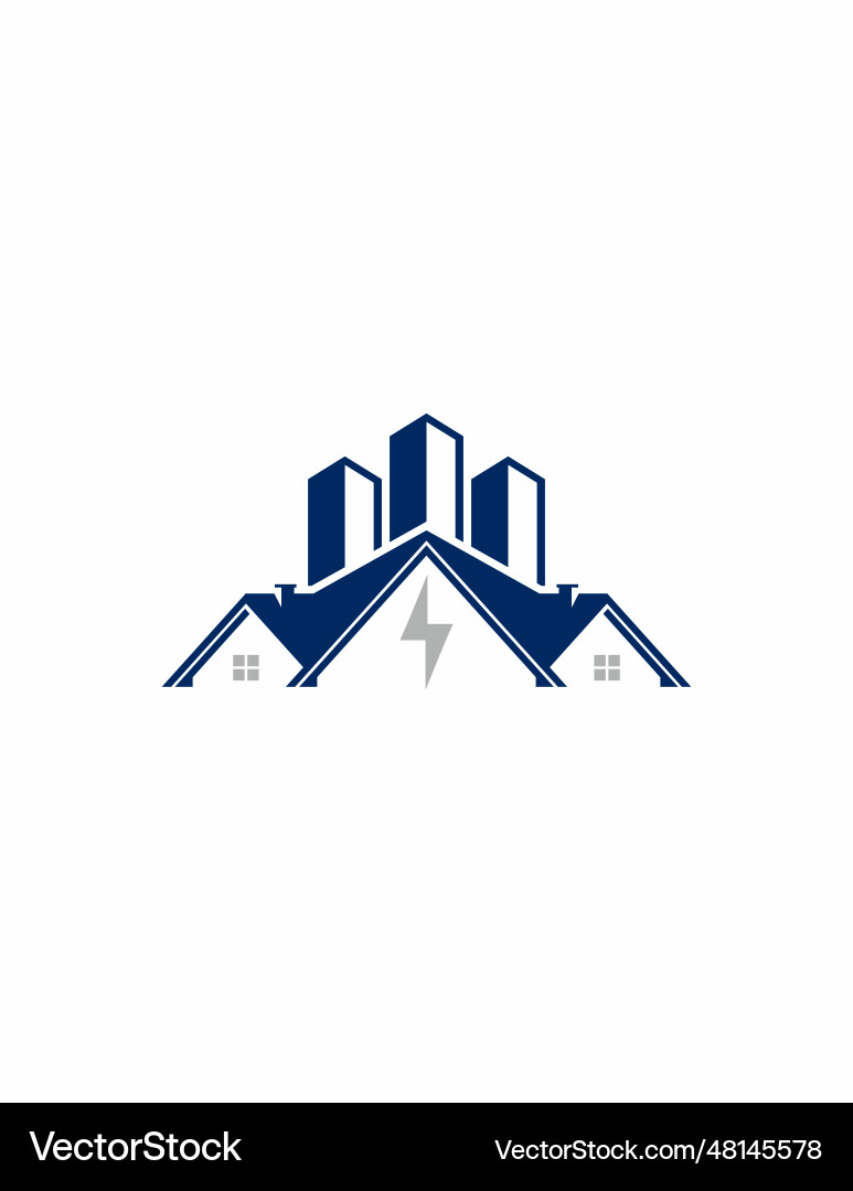 Electric building logo logo design with building Vector Image