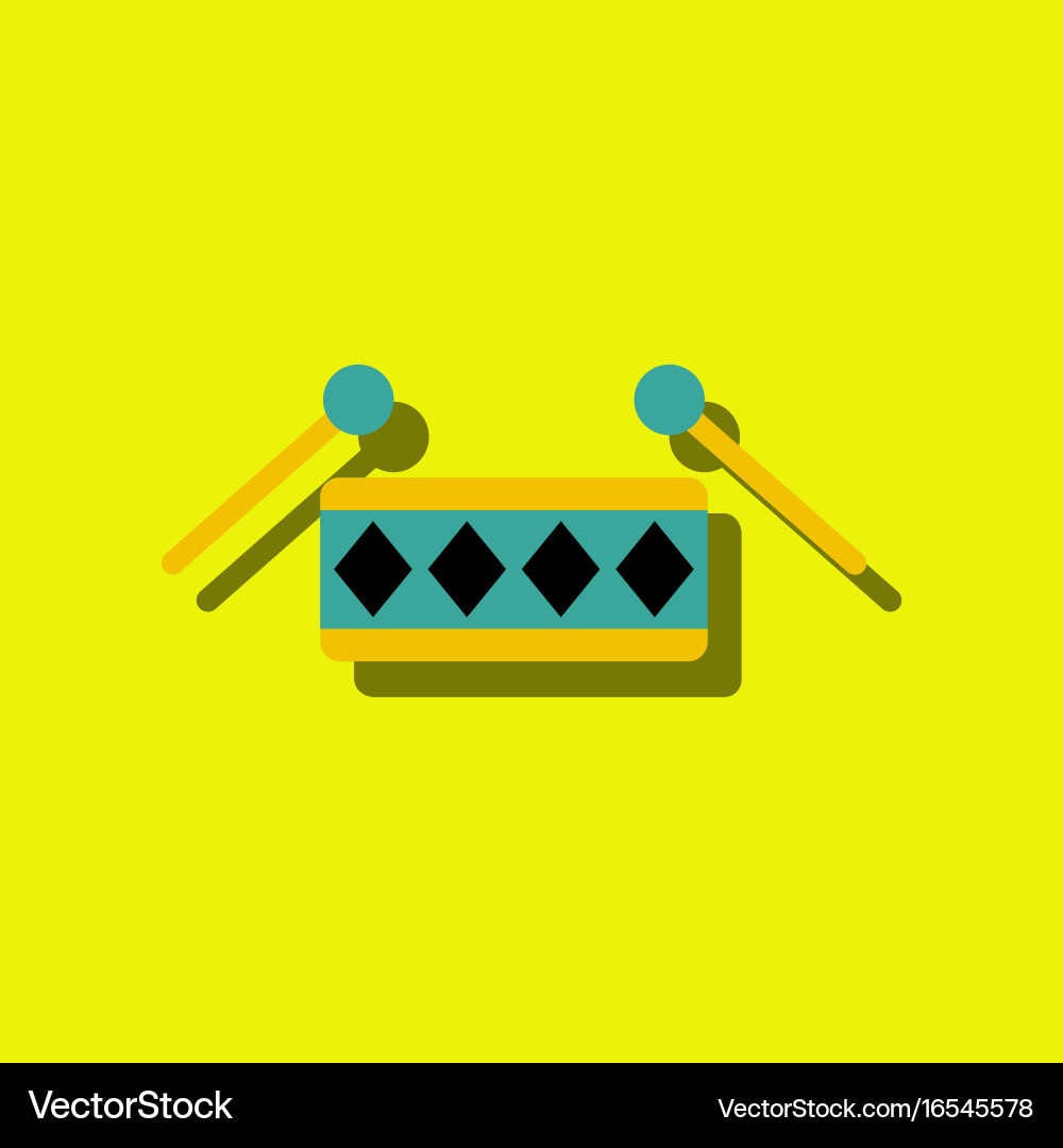 Flat icon design collection children musical Vector Image