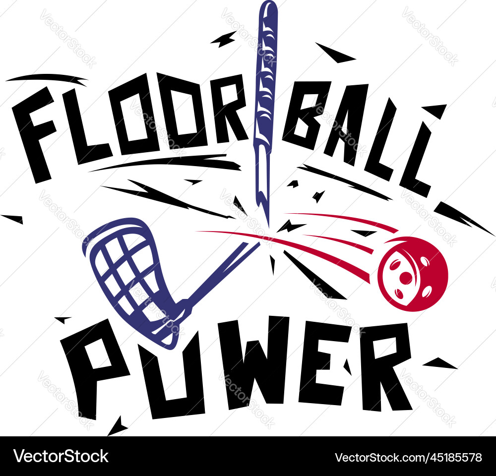 Floorball emblem for you design Royalty Free Vector Image