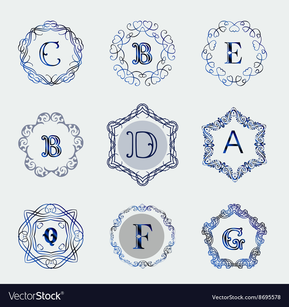 Monogram logo template Royalty Free Vector Image