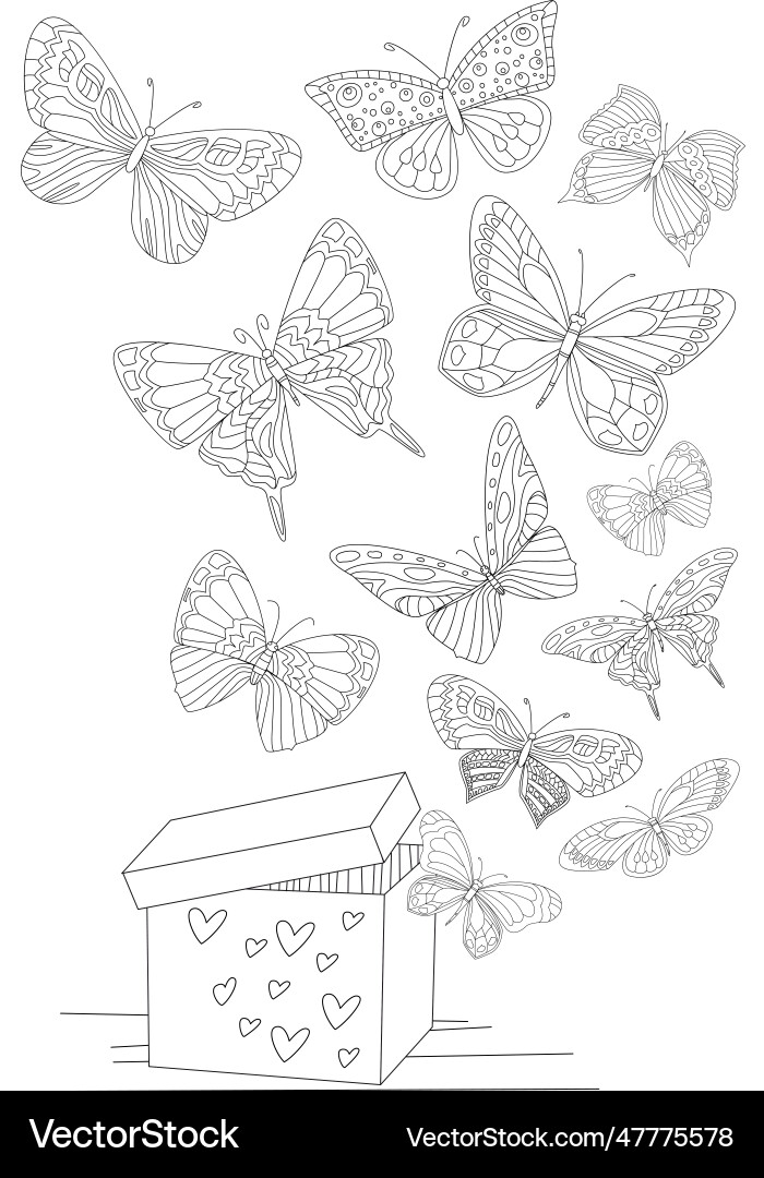 Open gift box with flying butterflies for your Vector Image