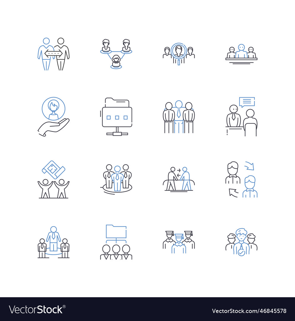Peaceful protest line icons collection activism Vector Image