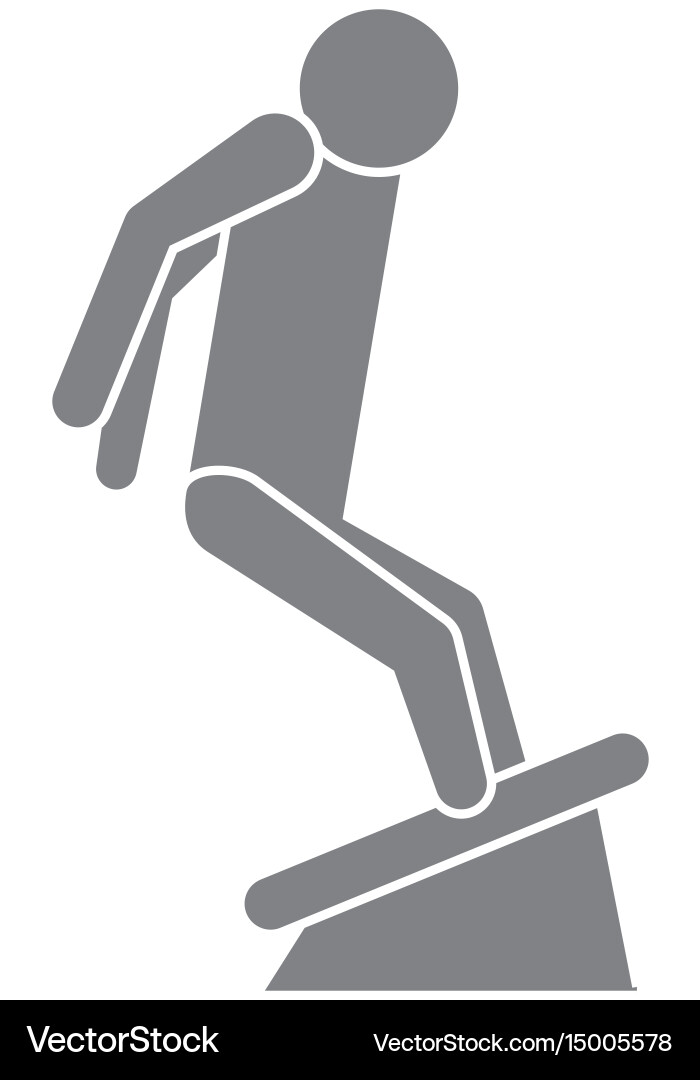 Pictograph man jumping up concept Royalty Free Vector Image