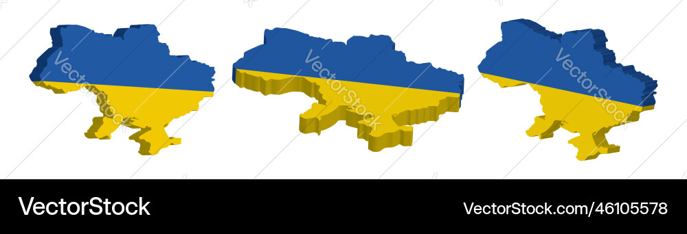 Realistic 3d map of ukraine design template Vector Image