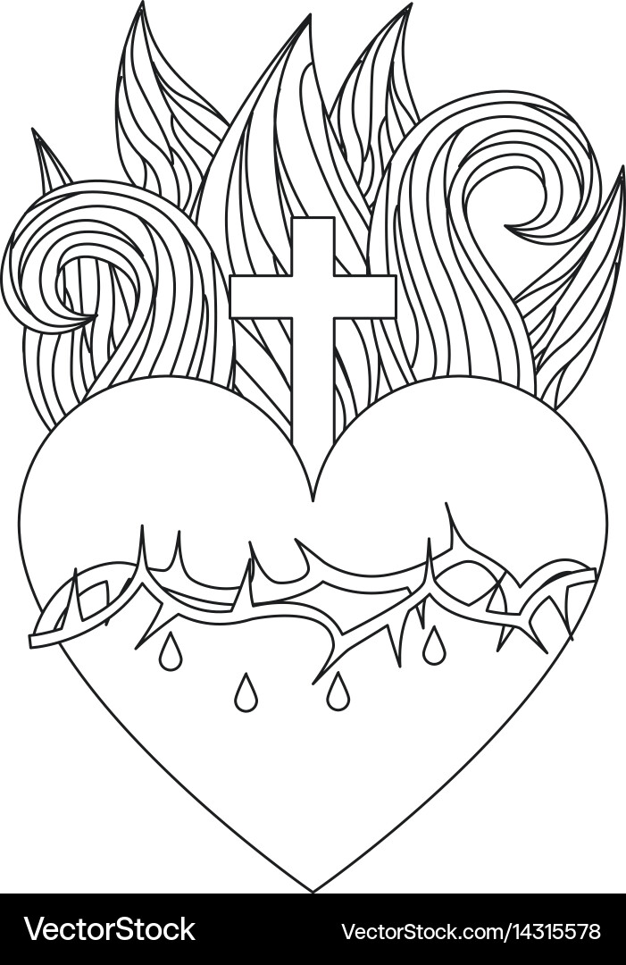 Sacred jesus heart icon Royalty Free Vector Image