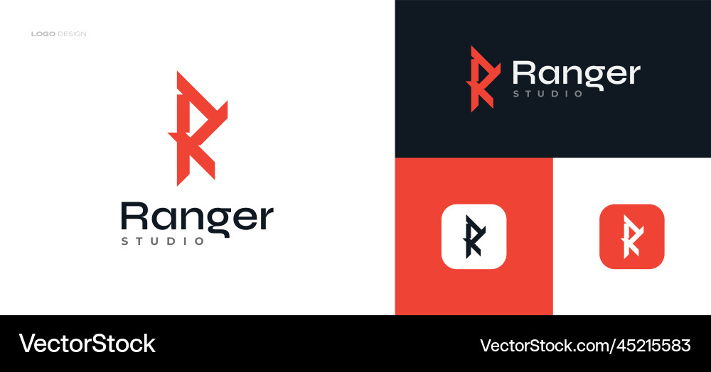 Abstract and unique letter r logo design Vector Image