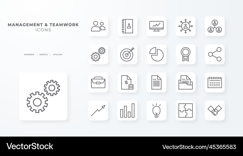 Business teamwork and management icon with black Vector Image