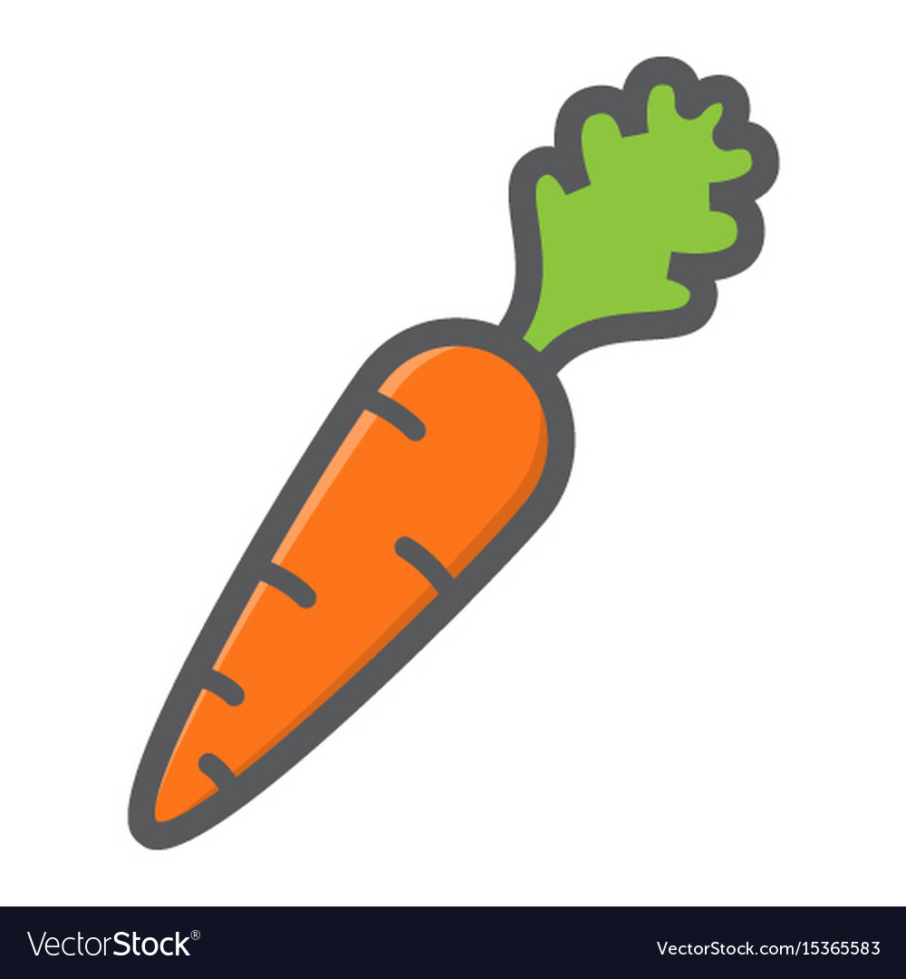 Carrot colorful line icon vegetable and diet Vector Image