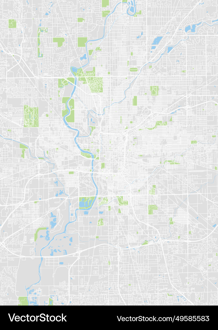 City map indianapolis color detailed plan Vector Image