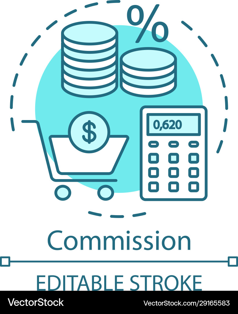 Commission concept icon fee paid to employee idea Vector Image