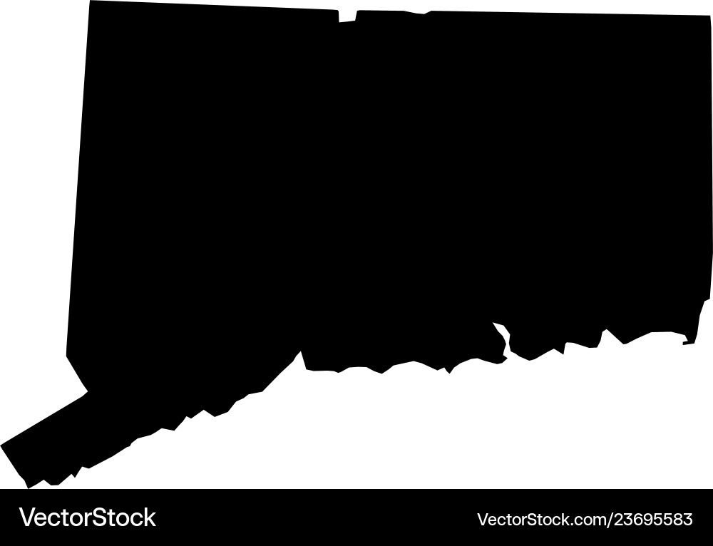 Connecticut state of usa - solid black silhouette Vector Image