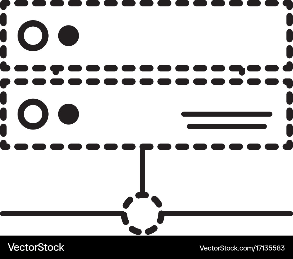 Dotted shape database technology system Royalty Free Vector