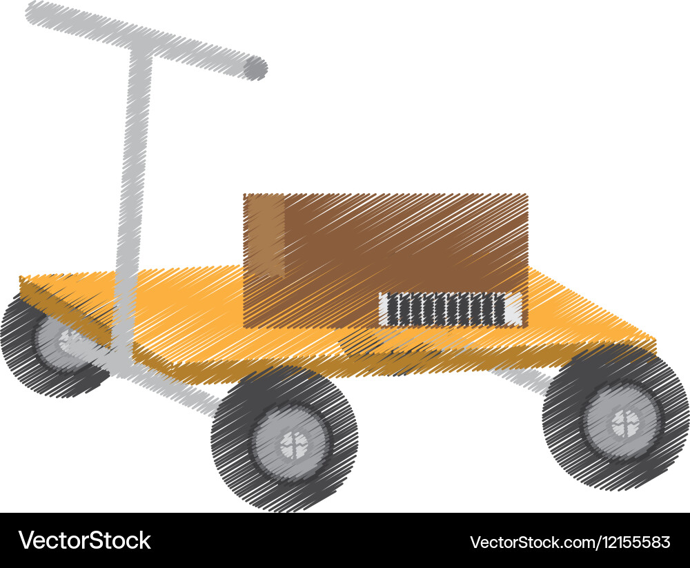 Drawing hand pallet lift boxes delivery Royalty Free Vector