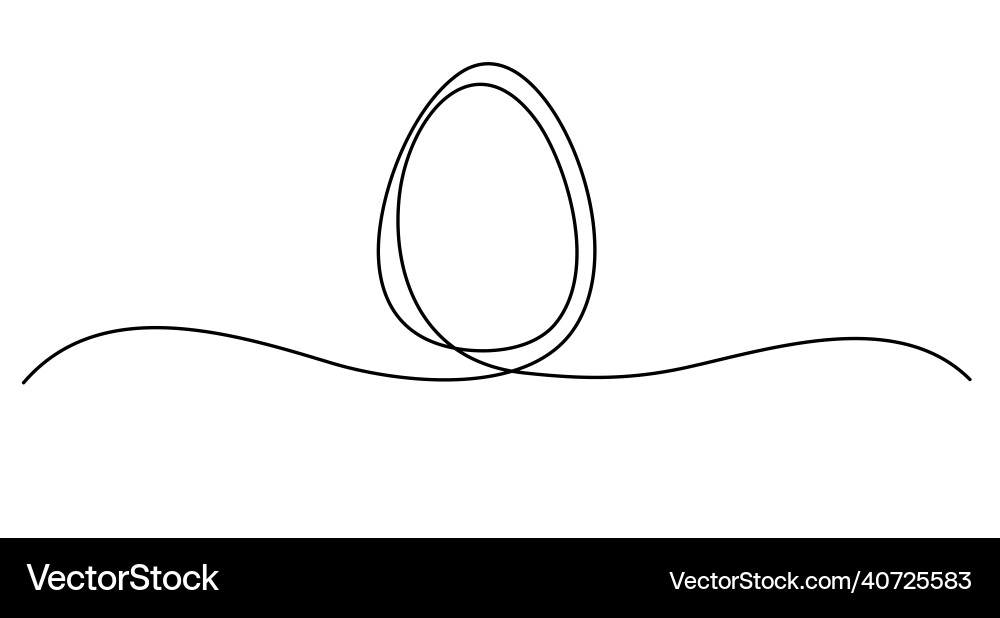 Egg line art continuous one drawing of whole Vector Image